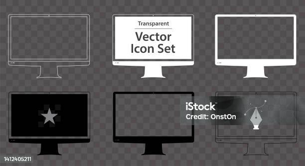Set Ikon Vektor Monitor Komputer Desktop Tampilan Kosong Dengan Layar ... Set Ikon Vektor Monitor Komputer Desktop Tampilan Kosong Dengan Layar ...