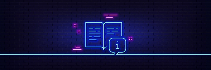 Instruction Line Icon User Manual Sign Neon Light Glow Effect Vector Stok Vektör Sanatı And Belge