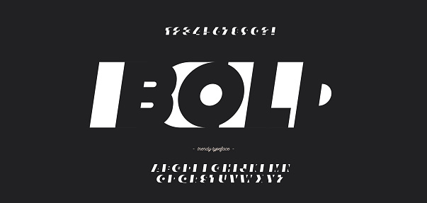 Vector Font 3d Bold Style Modern Typography Stock Illustration