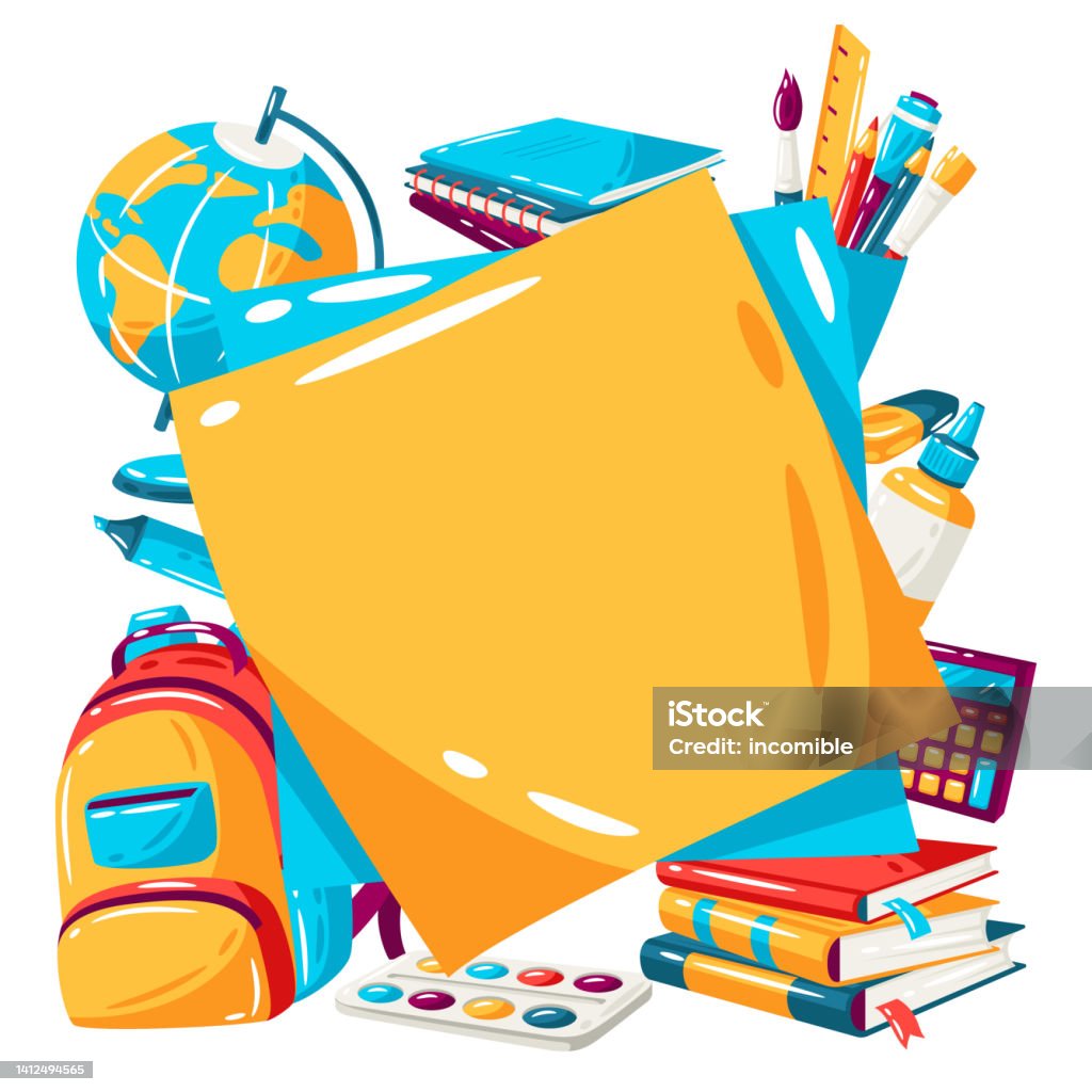 Contexte Scolaire Avec Des Éléments Déducation Illustration De