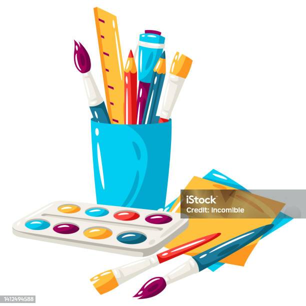 Contexte Scolaire Avec Des Éléments Déducation Illustration De