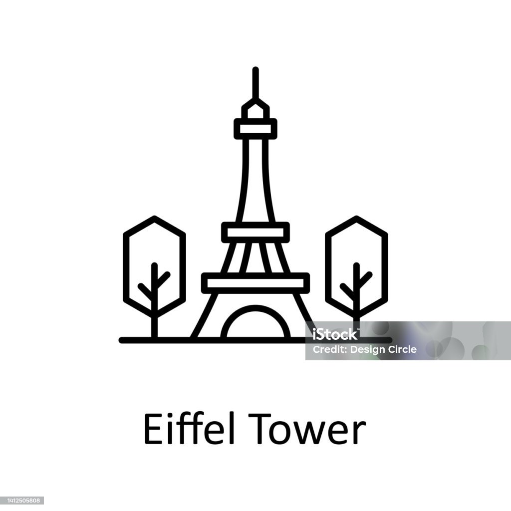 Contour Vectoriel Tour Eiffel Illustration De Conception Dicônes