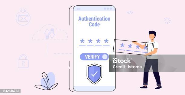 Otp Authentication Secure Verification Onetime Password Stok Vektör