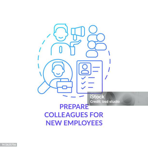 Prepare Colleagues For New Employees Blue Gradient Concept Icon Stock ... Prepare Colleagues For New Employees Blue Gradient Concept Icon Stock ...