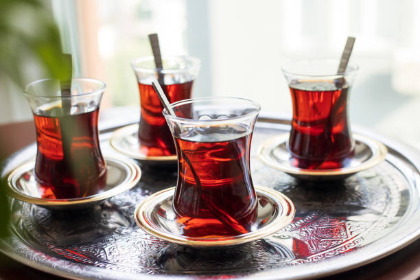 Free Stock Photo of Cup of Turkish-style tea with biscuits on a ...