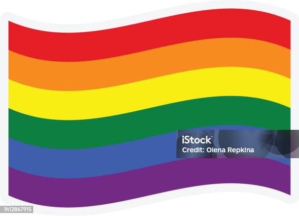 Tombol Bendera Melambai Pelangi Lgbt Kebanggaan Ilustrasi Stok Unduh