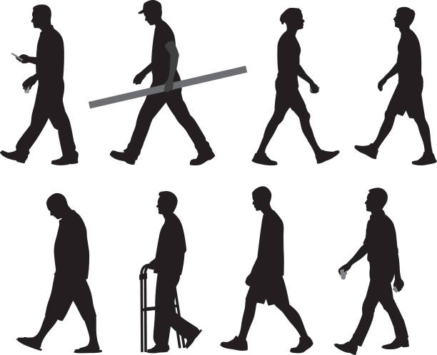 Walking Man Silhouette Vector