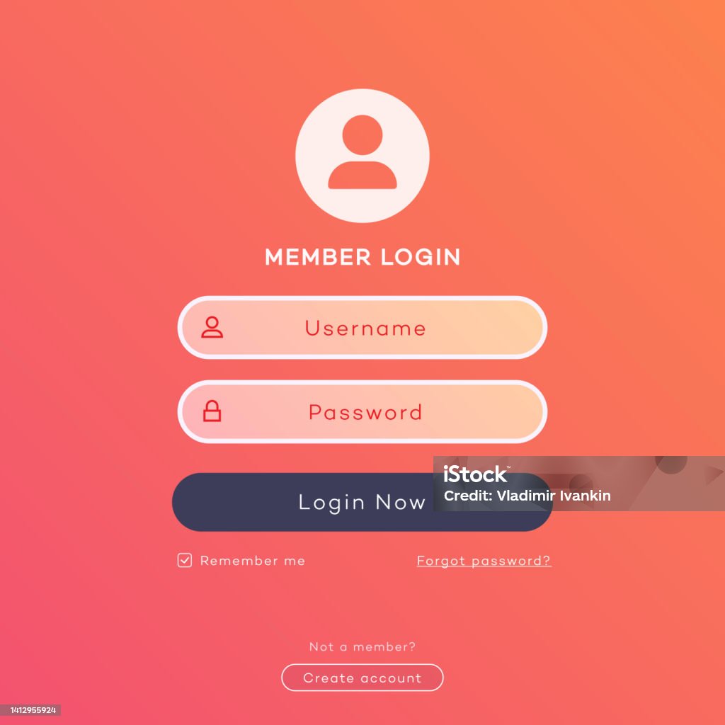 Vector Login Form Page Template Stock Illustration - Download Image Now ... Vector Login Form Page Template Stock Illustration - Download Image Now ...