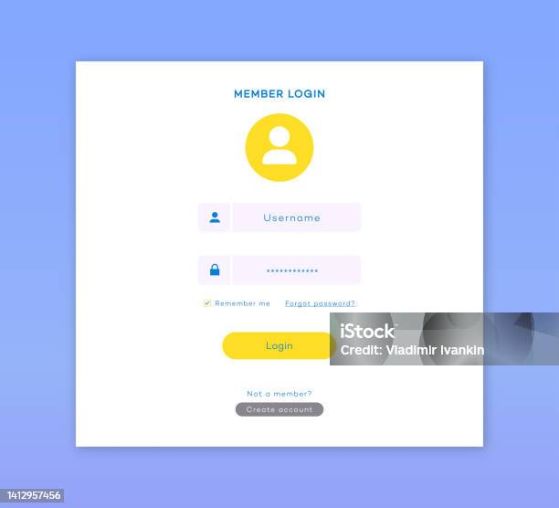 Login Form Page Template Flat Style Stock Illustration - Download Image ... Login Form Page Template Flat Style Stock Illustration - Download Image ...