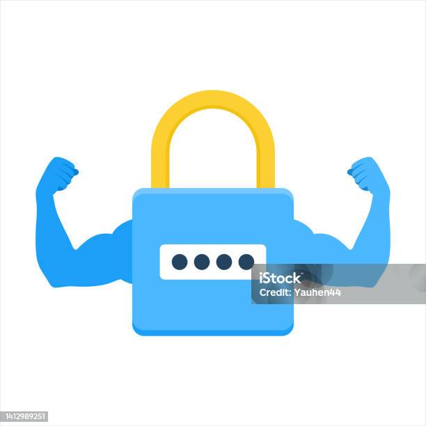 Security Password Lock Muscle Safe Data Vector Illustration Stok Vektör ... Security Password Lock Muscle Safe Data Vector Illustration Stok Vektör ...