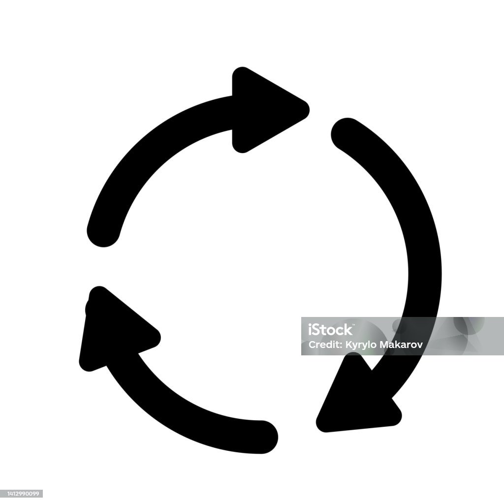 Circular Arrows Line Icon Recycle Recycling Loading Sync