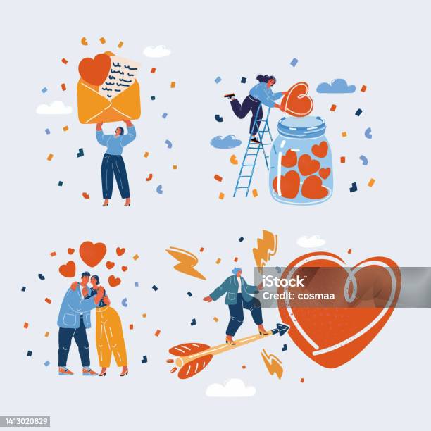 Illustration Vectorielle Du Concept Damour Personnages De Personnes