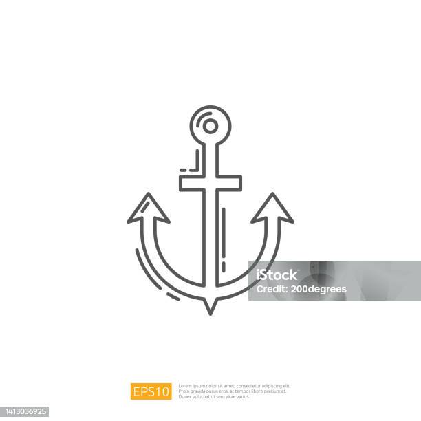 Symbole Dancrage Icône De Contour Vectoriel Vecteurs Libres De Droits