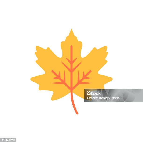 Illustration De Conception Dicône Plate Vectorielle Maple Leaf Symbole