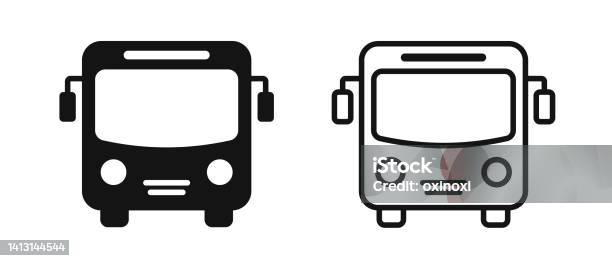 Symbole De Bus Panneau Darrêt De Bus Symbole Vectoriel Icône Vecteurs
