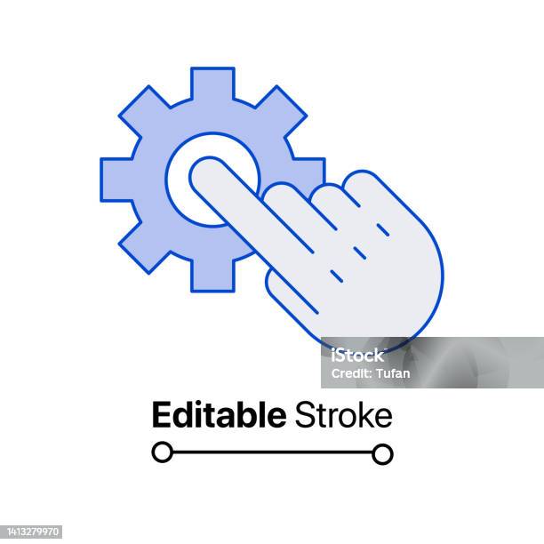 Définition De Licône De La Main Symbole De Réglage Du Contour Vecteur