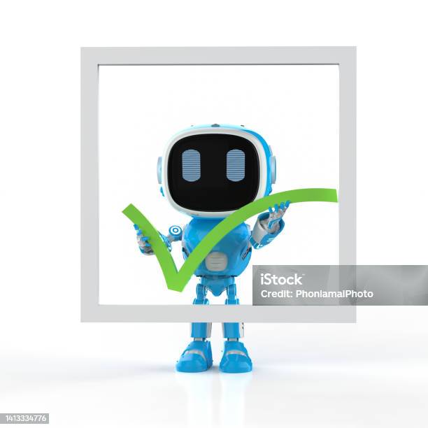 Asistente Robótico Azul O Robot De Inteligencia Artificial Con Marca De ... Asistente Robótico Azul O Robot De Inteligencia Artificial Con Marca De ...