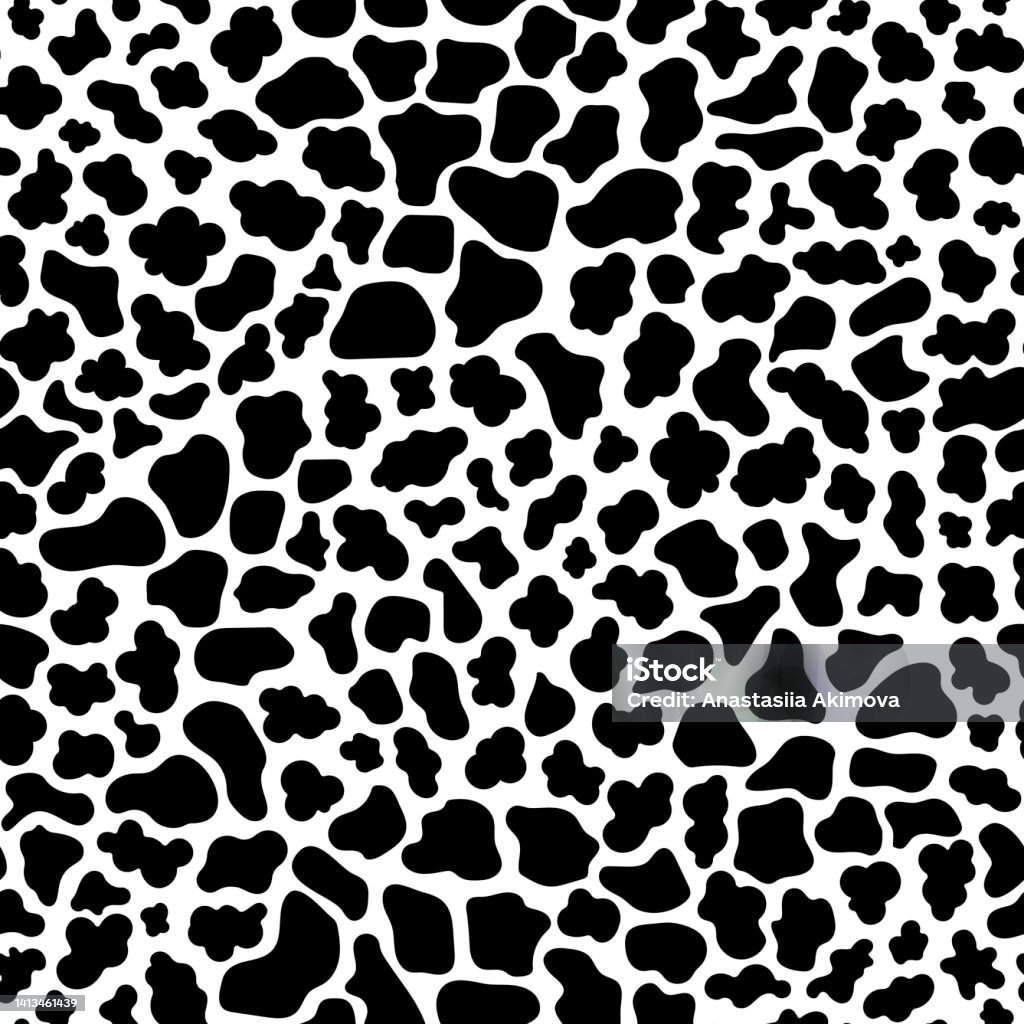 Seamless Pattern Of Black Shapeless Spots Stock Illustration Download