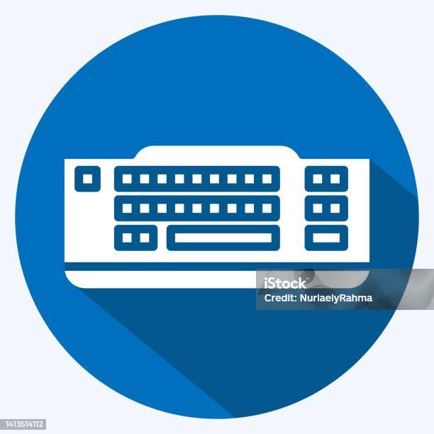 Icône Clavier Convient Pour Le Symbole Des Composants Informatiques Style Dombre Longue