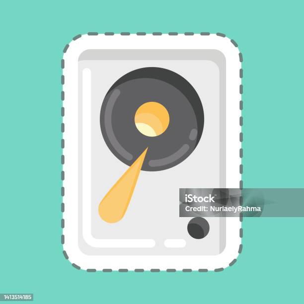 Garis Stiker Memotong Hardisk Cocok Untuk Simbol Komponen Komputer