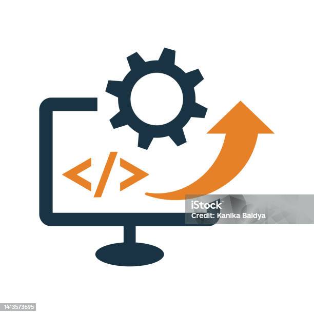 Perangkat Lunak Kode Pengkodean Ikon Html Grafik Vektor Sederhana Yang