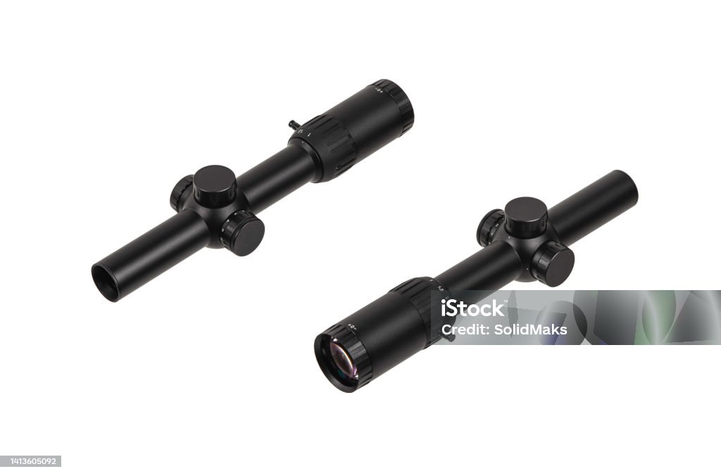 Optical Sight For A Sniper Rifle Modern Sniper Scope On A White