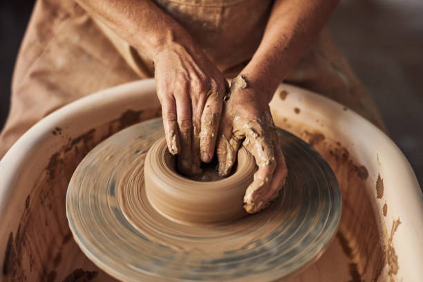 Free Stock Photo of Person Making a Pot on a Potters Wheel | Download ...
