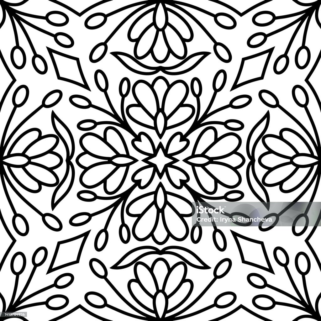 Line Seamless Pattern Isolated Doodle Hand Drawn Art Sketch Vector