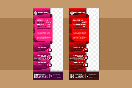 Abstrak Dapat Diedit Menggulung Template Desain Banner Dalam Tata Letak