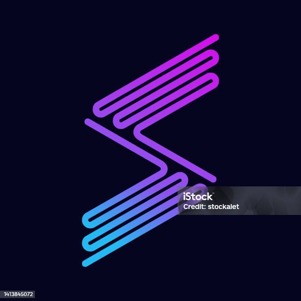 Logo De La Lettre S Lignes Entrelacées Icône De Signature Colorée