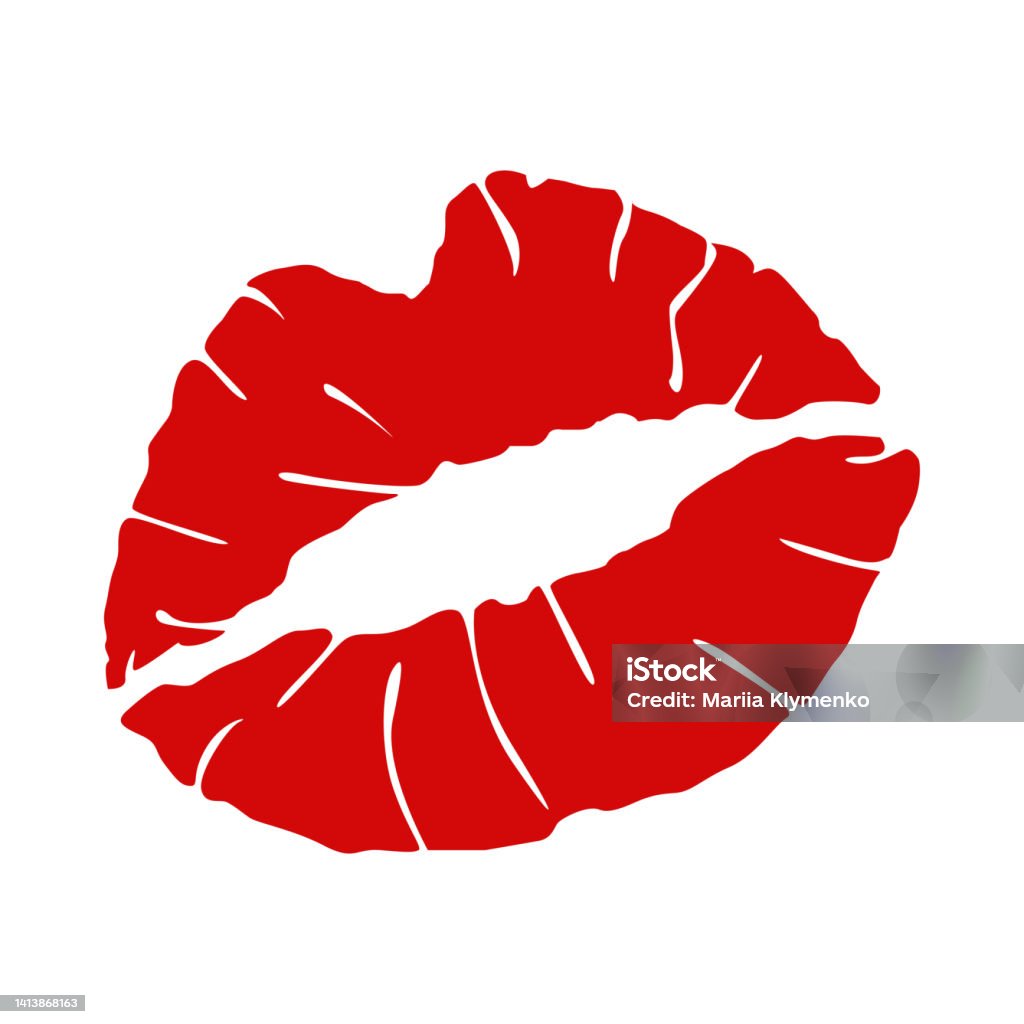 Kiss Lip Print Vector Drawing Stock Illustration Download Image Now Abstract Art Beauty