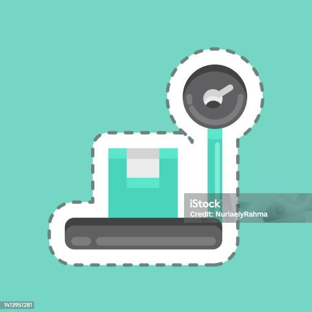 Garis Stiker Memotong Skala Platform Cocok Untuk Simbol Pendidikan