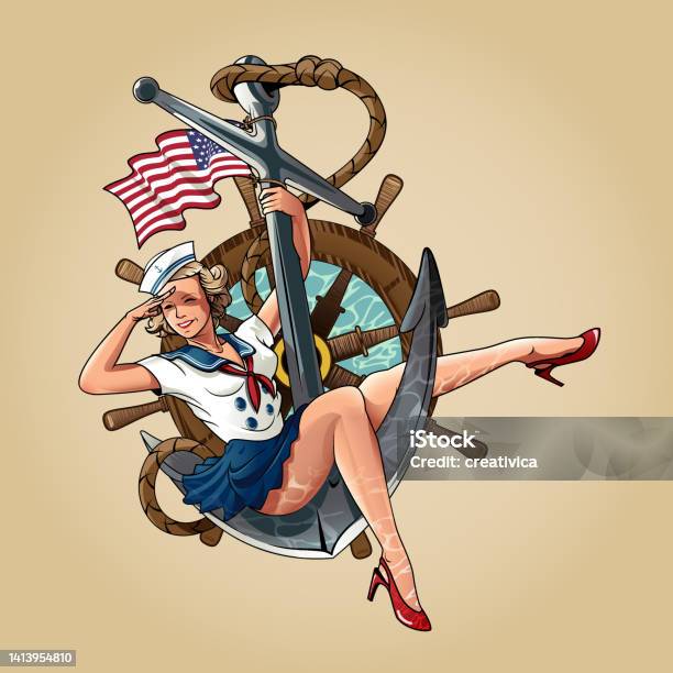 Sailor Girl Us Navy Version Pin Up Girl Illustration Stock Illustration ... Sailor Girl Us Navy Version Pin Up Girl Illustration Stock Illustration ...