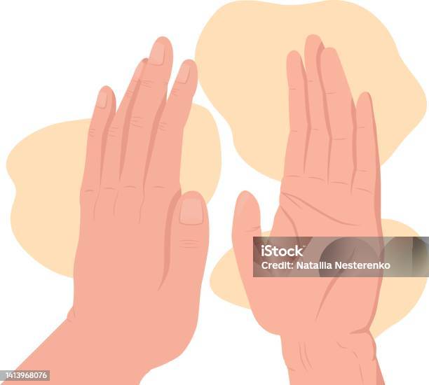 High Five 2d Vector Isolated Illustration Stock Illustration Download Image Now Cartoon