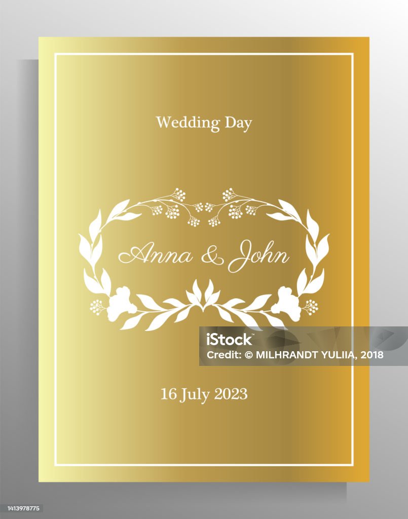 Vintage Wedding Invitation Design Stock Illustration Download Image