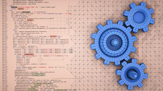 Python Programming Language Code Text On A Brown Surface With A Triangular Grid And Blue 3d Mesh
