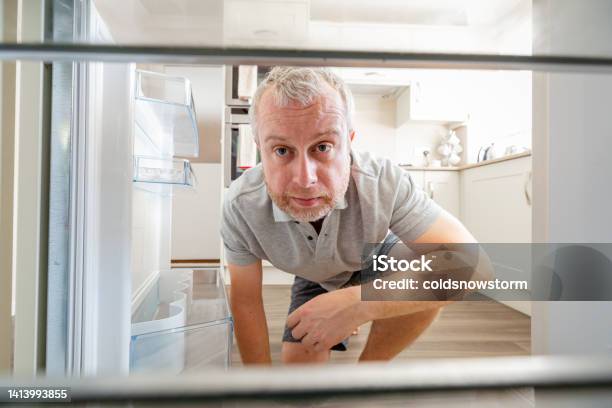 Hungry Man Looking Inside Empty Refrigerator Stock Photo - Download ... Hungry Man Looking Inside Empty Refrigerator Stock Photo - Download ...
