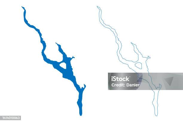 Illustration Vectorielle De La Carte Du Lac Mjosa Croquis Griffonné