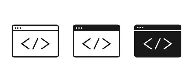 Source Code Vector Icon Outline File Coding Script Sign App Programming 8483