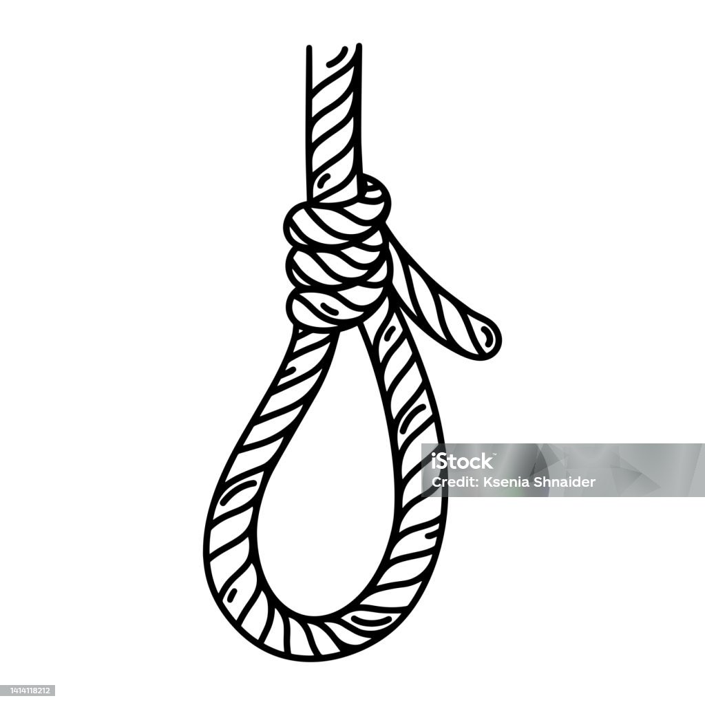 Rope With Noose Knot Vector Icon Hanging Execution Symbol Suicide Black ... Rope With Noose Knot Vector Icon Hanging Execution Symbol Suicide Black ...