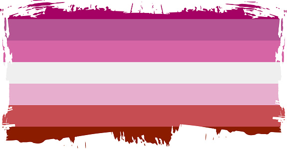 Lesbian Rainbow Brush Stroke Pride Flag Symbol Of The Lgbt Stock