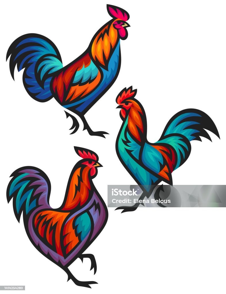 Stylized Roosters Stock Illustration - Download Image Now - Abstract ... Stylized Roosters Stock Illustration - Download Image Now - Abstract ...