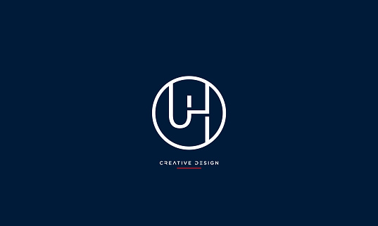 Lettre Abstraite Moderne Uh Design De Logo De Luxe Hu Vecteur Dicône Uh