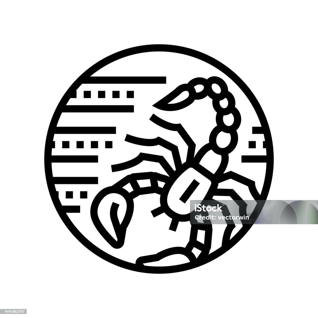 Scorpion Zodiac Line Icon Vector Illustration Stock Illustration