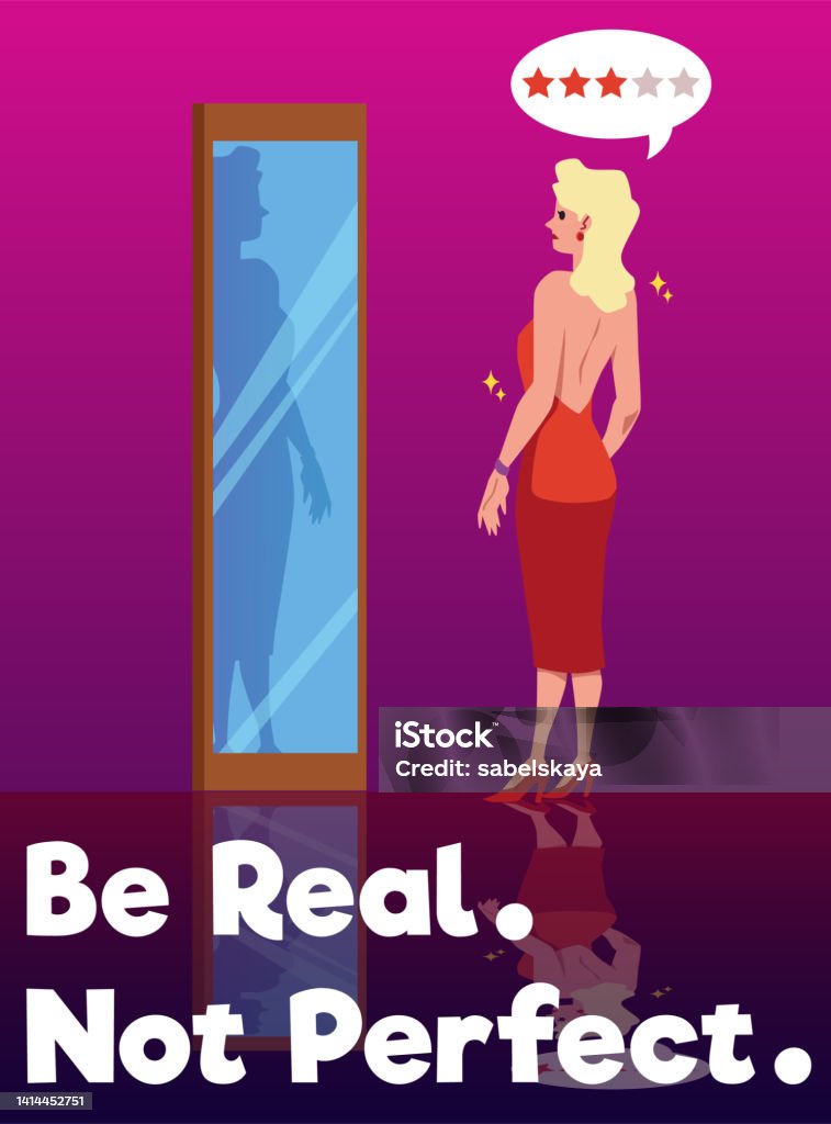 Inspirational Poster For People Having Perfectionism Flat Vector