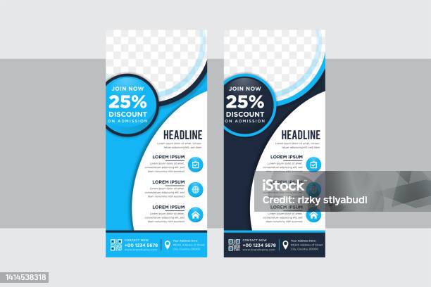 Judul Templat Desain Spanduk Roll Up Modern Abstrak Dalam Tata Letak