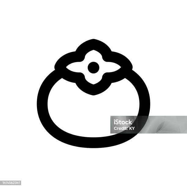 Ilustración De Icono De Caqui Simple Icono De Contorno Vectorial Sobre