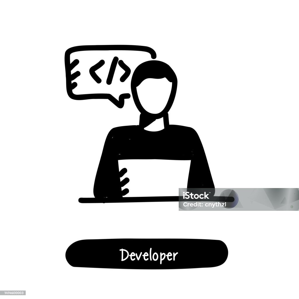 Icône Du Développeur Symbole Dillustration Vectorielle De Style
