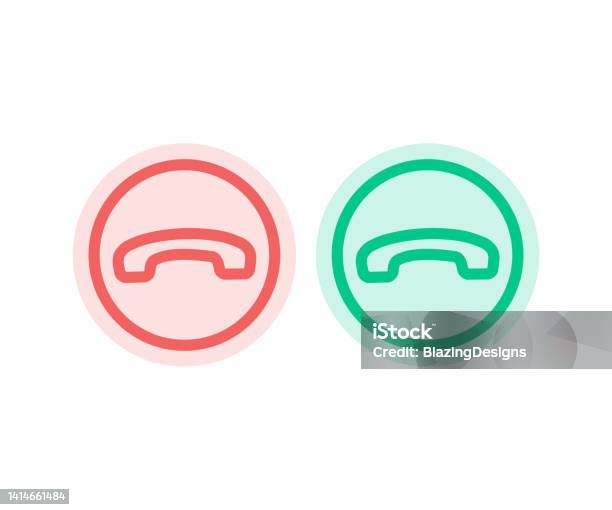 Vector Set Phone Call Icons Accept Call And Decline Handset Button ... Vector Set Phone Call Icons Accept Call And Decline Handset Button ...