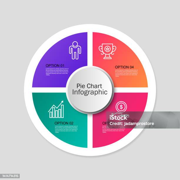 Lingkaran Infografis Diagram Siklus Dengan 4 Opsi Dapat Digunakan Untuk
